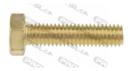 Šroub šestihranný celý závit DIN 933 M8x80 mosaz | ProPrumysl.cz
