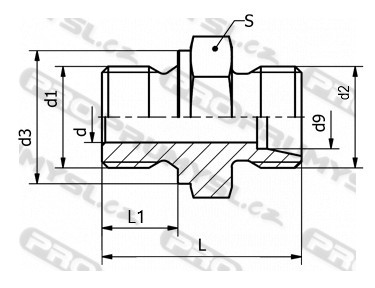Hrdlo přímé PHAM2 12L M22x1,5/M18x1,5 tvar A, těsněné kovovým kroužkem ...