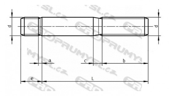 Šroub závrtný do litiny DIN 939 M20x150 8.8 bez PÚ | ProPrumysl.cz