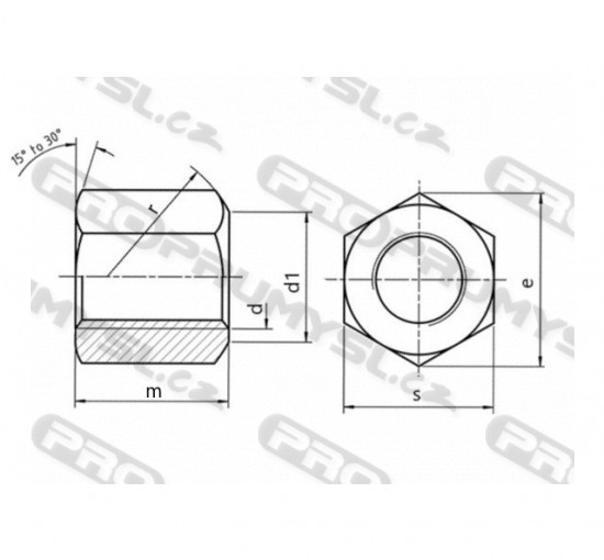Matice vysoká 1,5d DIN 6330B M8 nerez A2 | ProPrumysl.cz