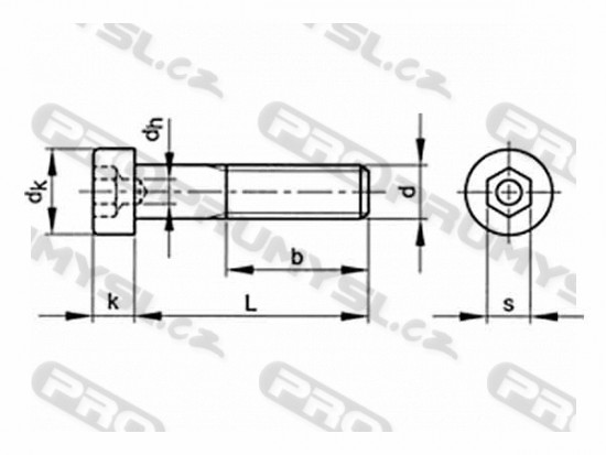 Šroub inbus se středící dírou DIN 6912 M10x25-8.8 | ProPrumysl.cz